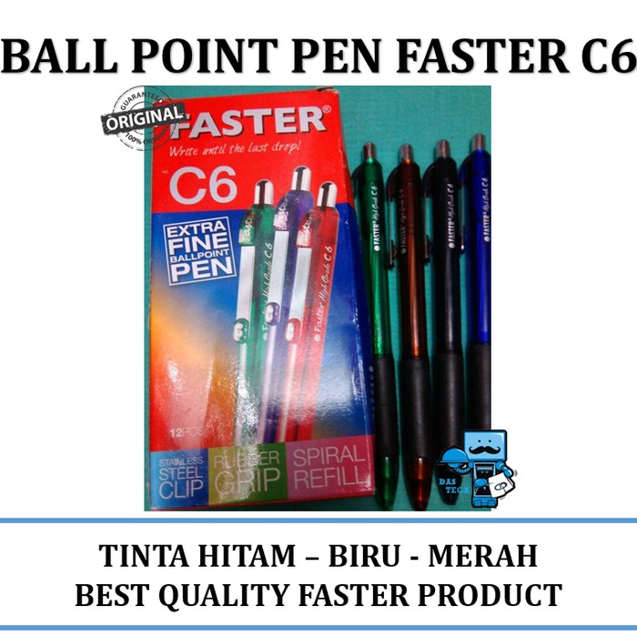 Jual Pulpen Faster C6 - (Pack 12 Pcs) - Original | Shopee Indonesia