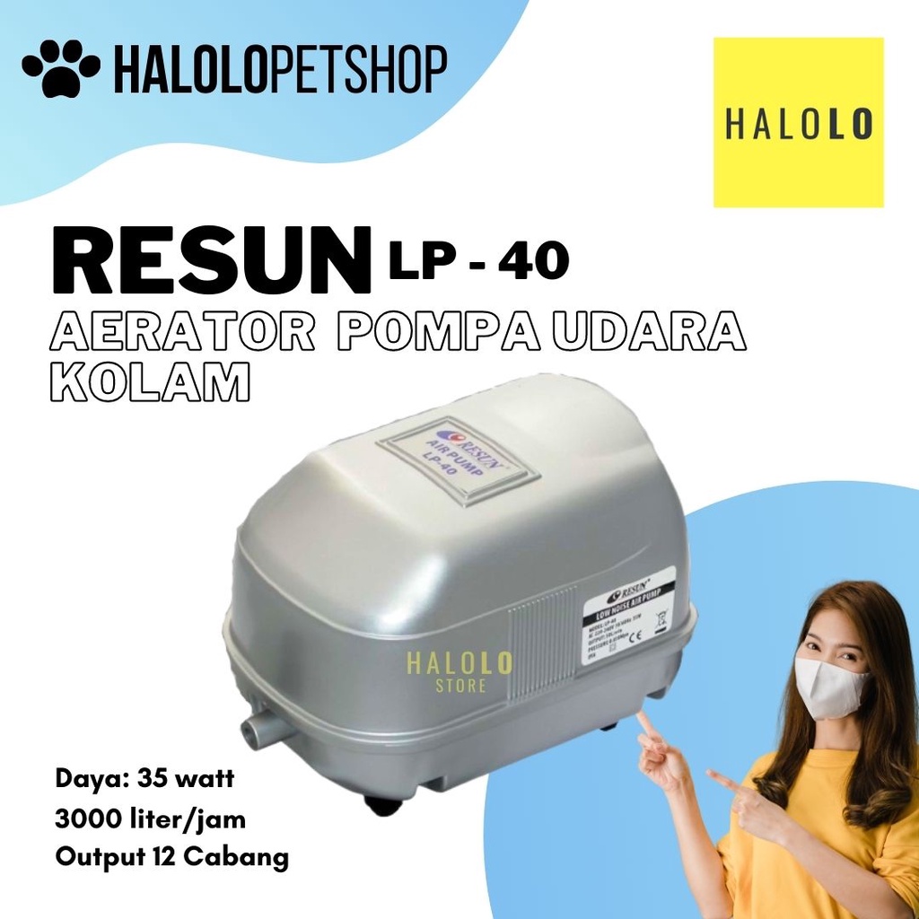 Jual AirPump Pompa Udara RESUN LP 40 LP40 LP-40 Aerator Kolam Low Noise | Shopee Indonesia