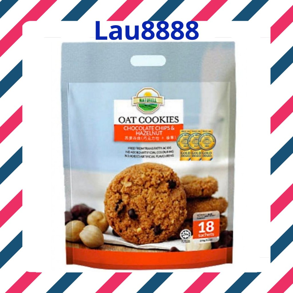 Jual Naturell Oat Cookies Chocolate Chips & Hazelnut / Biskuit Gandum ...