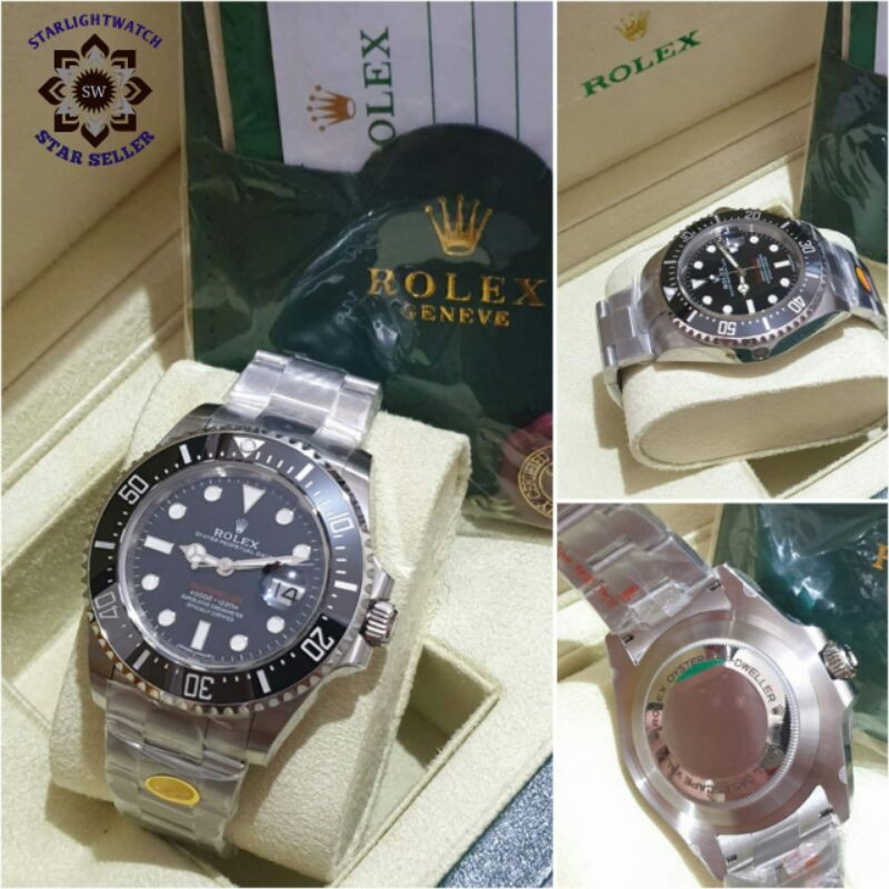 Jual JAM TANGAN PRIA ROLEX SEA DWELLER AUTOMATIC MESIN SWISS CLONING ...
