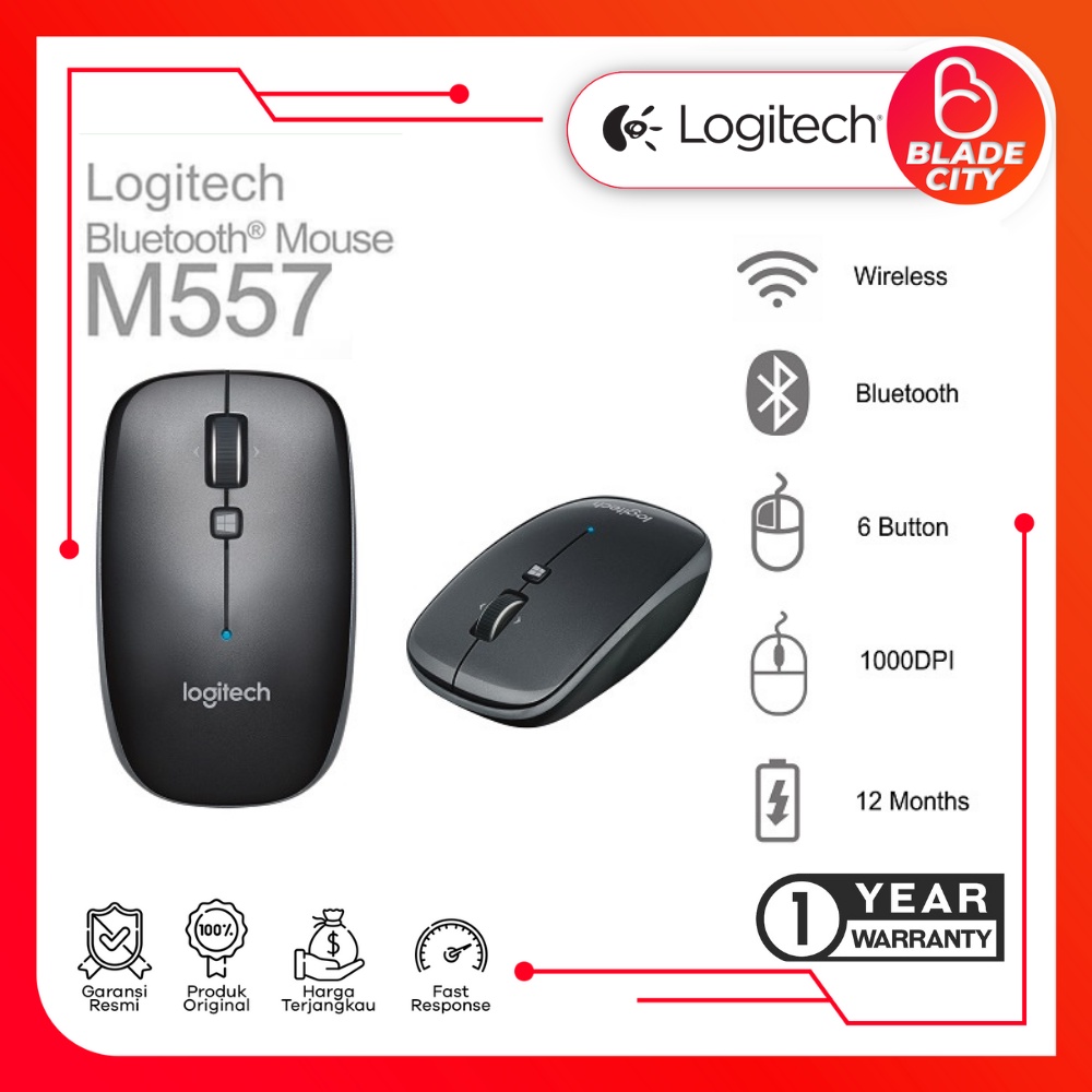 Jual Logitech Mouse Wireless M557- ORIGINAL GARANSI 3 TAHUN | Shopee ...