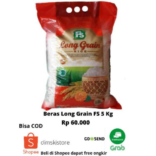 Jual Beras Long Grain FS 5 Kg / Beras Bulir Panjang | Shopee Indonesia