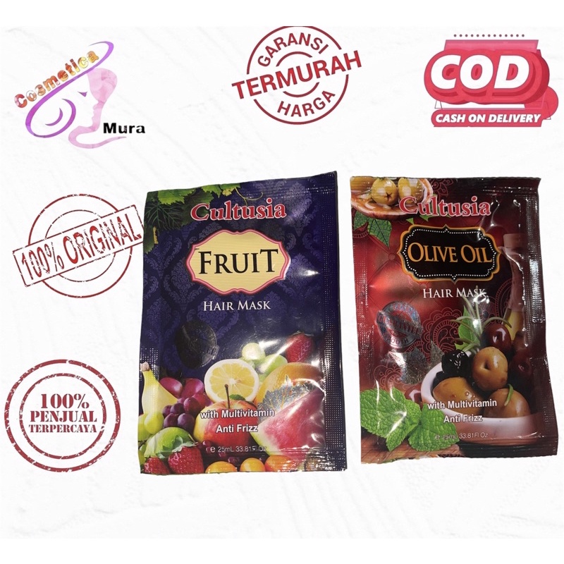 Jual [ 25 ml ] cultusia hair mask fruit sachet / cultusia hair mask ...