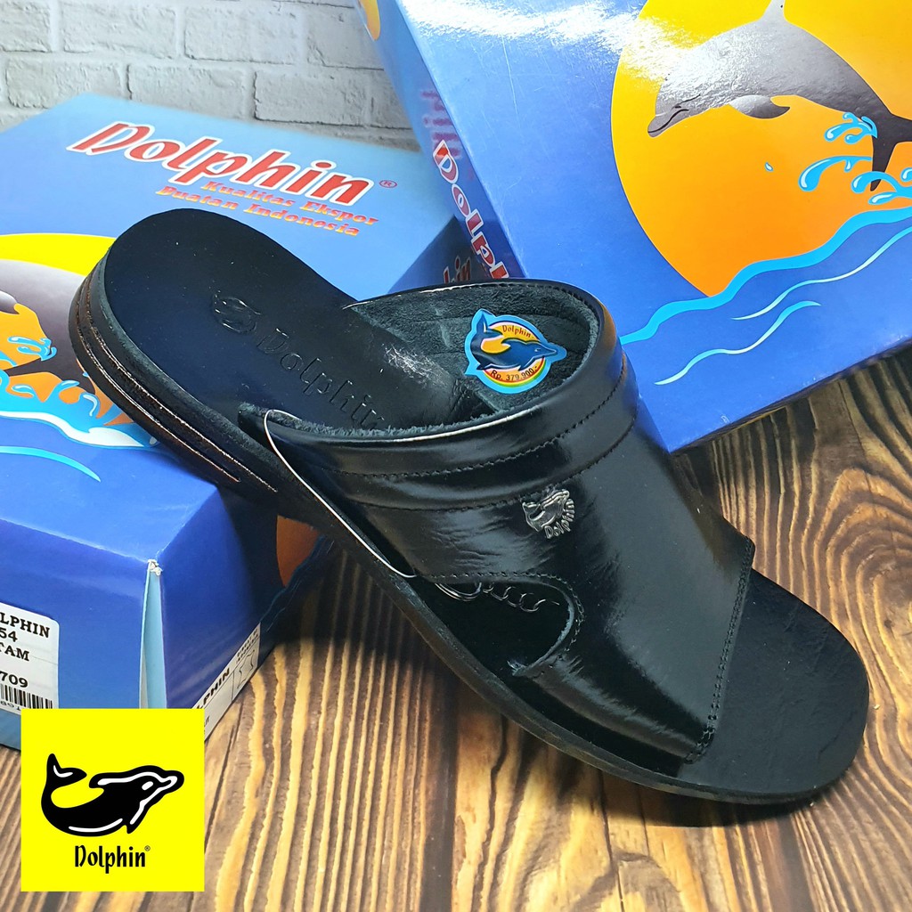 Jual Dolphin Sandal Slide Pria Kulit Asli "D-13" Classic Series ...
