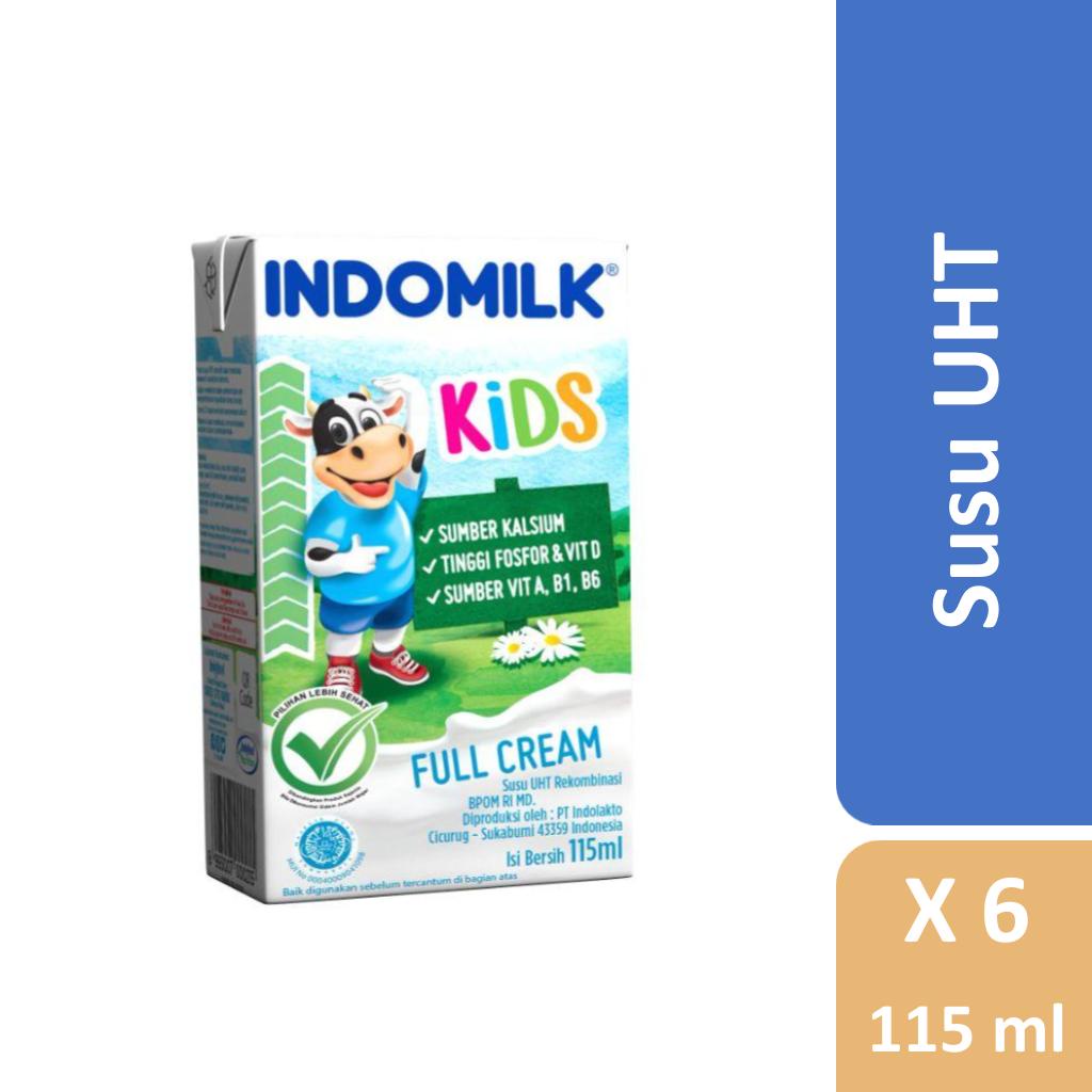 Jual Indomilk Kids Full Cream UHT 115 ml x 6 | Shopee Indonesia