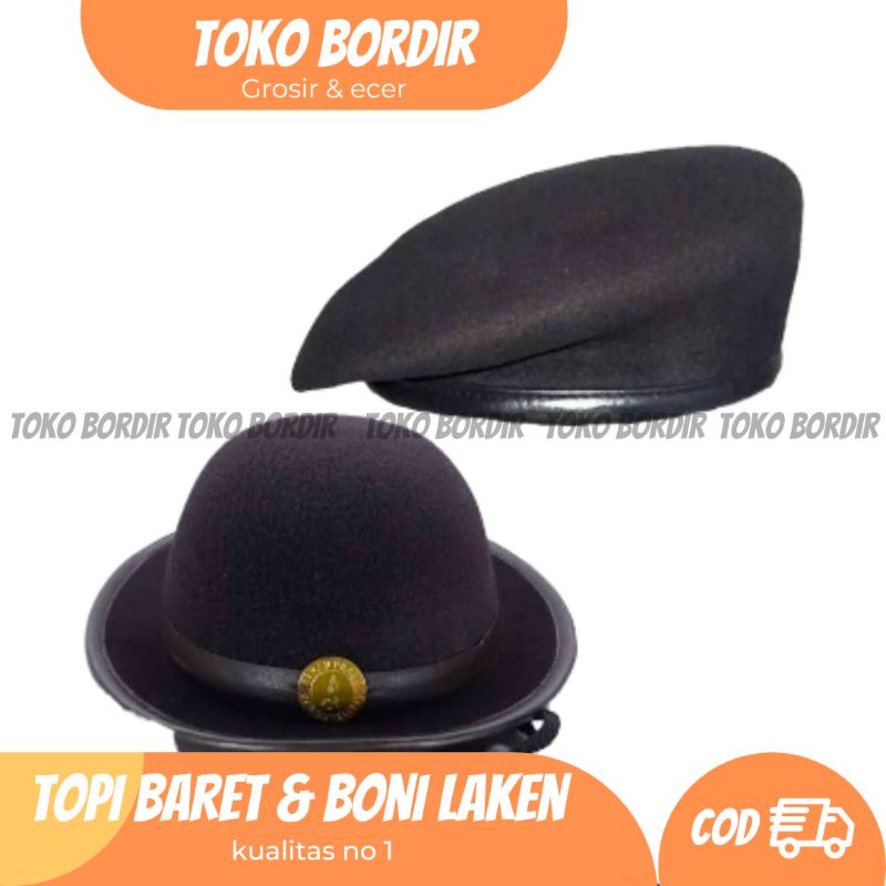 Jual topi baret Pramuka / topi Boni Pramuka bahan laken tebal halus ...