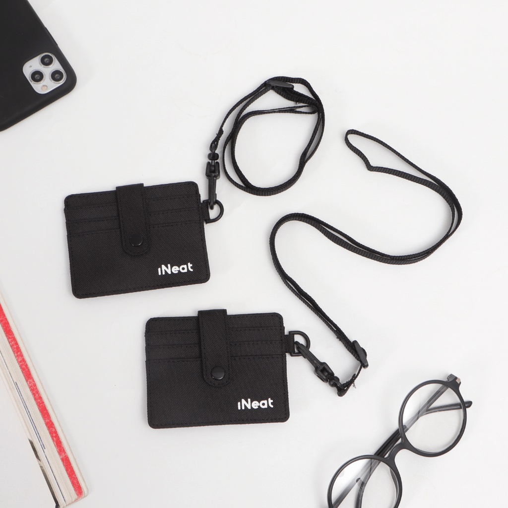 Jual iNeat Card Holder Lanyard Hanging Wallet Black | Dompet Kartu ...