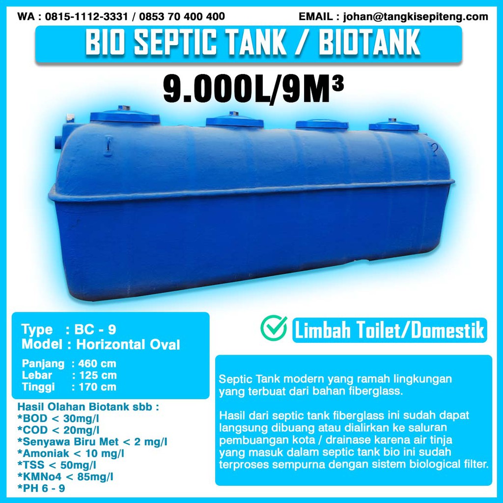 Jual Biotank 9m3/day 9000 liter 9 m3 - Septic Tank Bio - Bio Septic ...