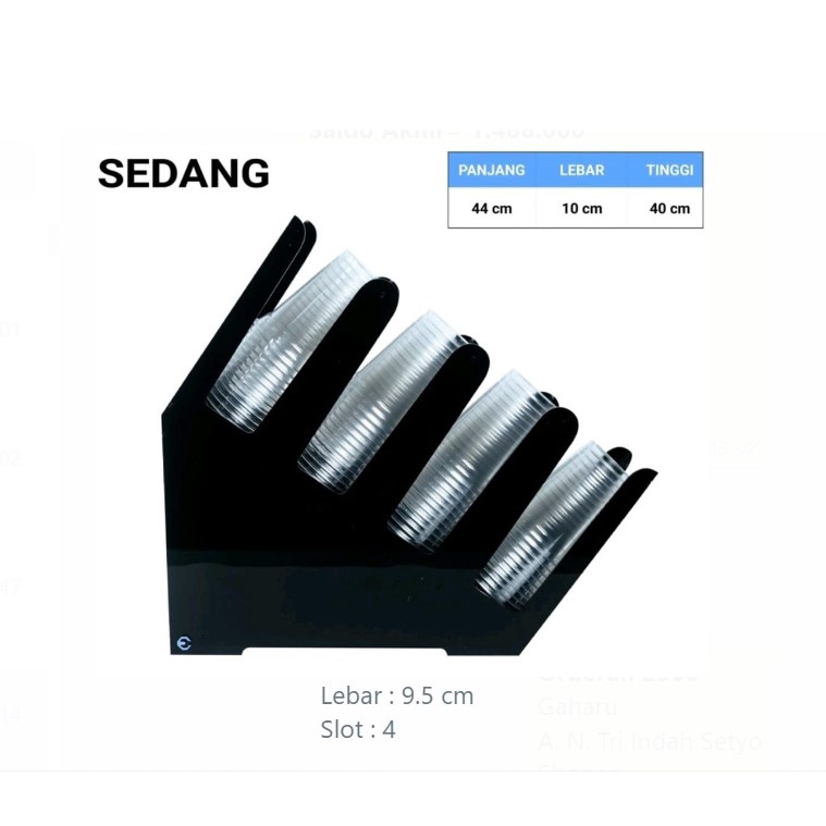 Jual Rak Cup Holder Dispenser Akrilik 4 Slot Wadah Gelas Plastik Semua ...