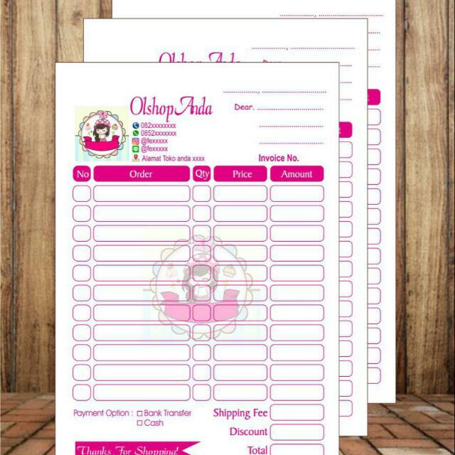 Jual NOTA OLSHOP/NOTA KONTAN/FAKTUR/INVOICE PAKET MURAH | Shopee Indonesia