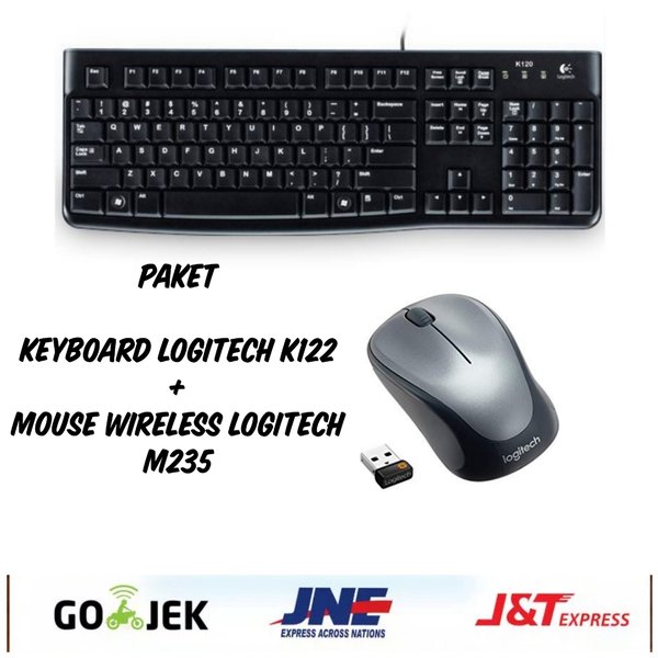 Jual PAKET KEYBOARD LOGITECH K122 DAN MOUSE WIRELESS LOGITECH M235 | Shopee Indonesia
