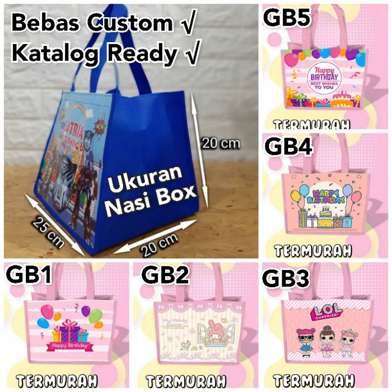 Jual Goodie bag besar ulang tahun/happy birthday/souvenir bebas custom ...