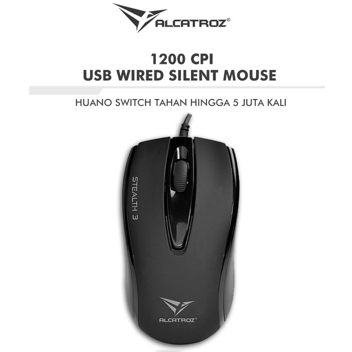 Jual Alcatroz Stealth 3 High Resolution Optical Stealth Silent Mouse ...