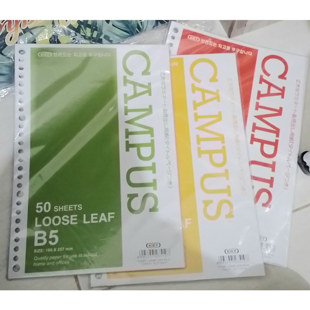 Jual kiky isi binder Putih Garis / loose leaf B5 50 Lembar | Shopee ...