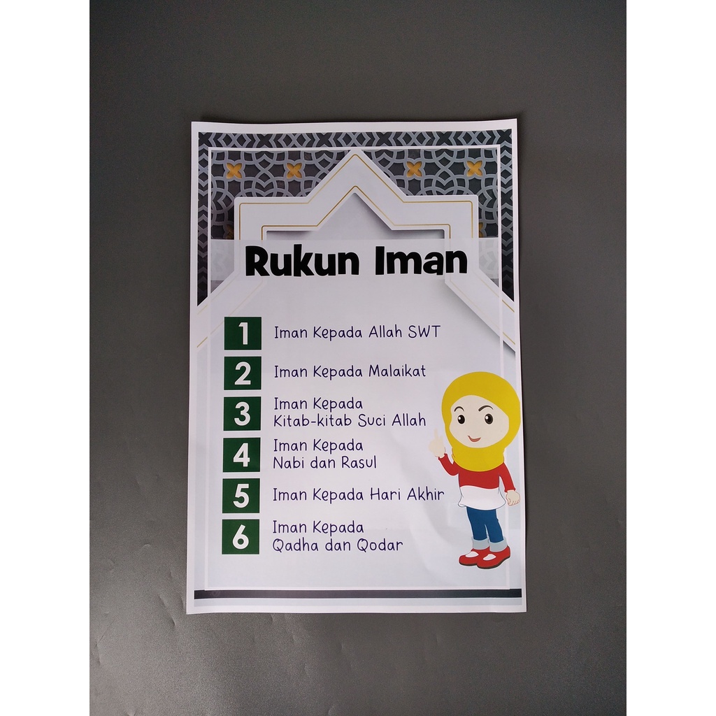 Jual Poster Sekolah Rukun Iman, Poster Islami Laminasi Glossy | Shopee ...