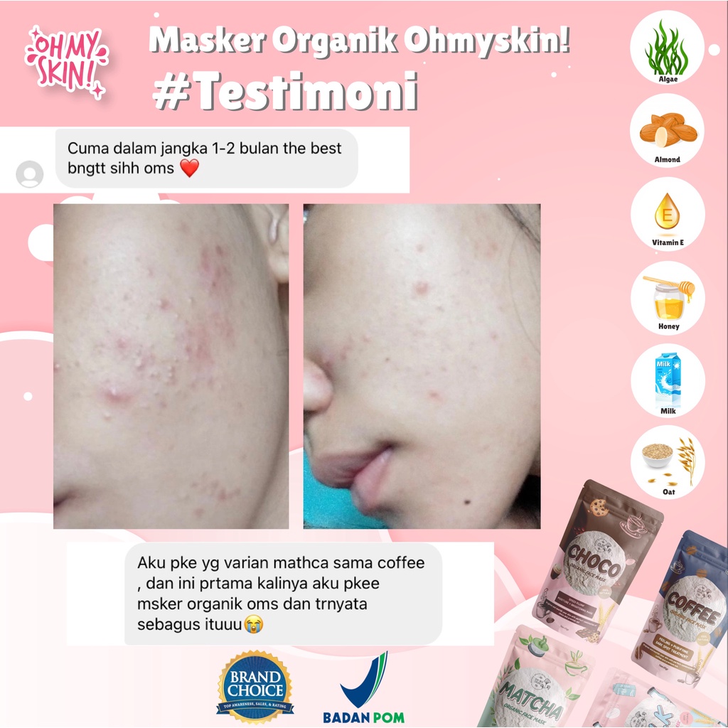Jual Oh My Skin! Masker Wajah | Face Mask | Organic Mask | Masker organik BPOM MINISIZE 25gr ...
