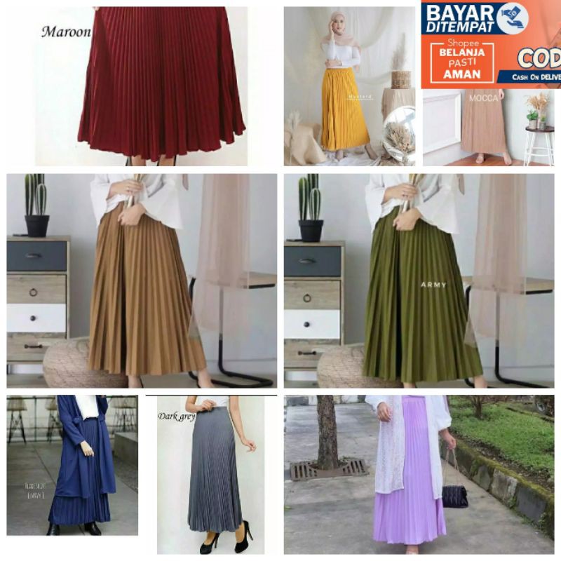 Jual PROMO ROK PLISKET DEWASA OOTD / KEKINIAN ONE SIZE LD : 120cm ...