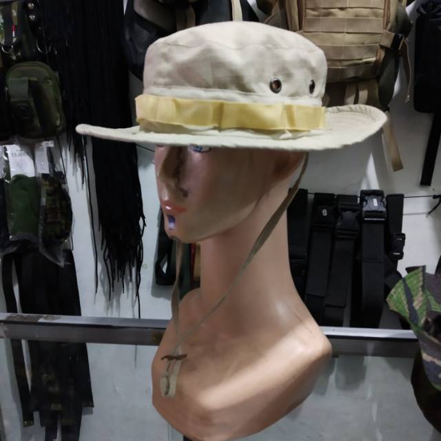 Jual topi rimba CREAM TAN /topi rimba lapangan tactical airsoft outdoor ...