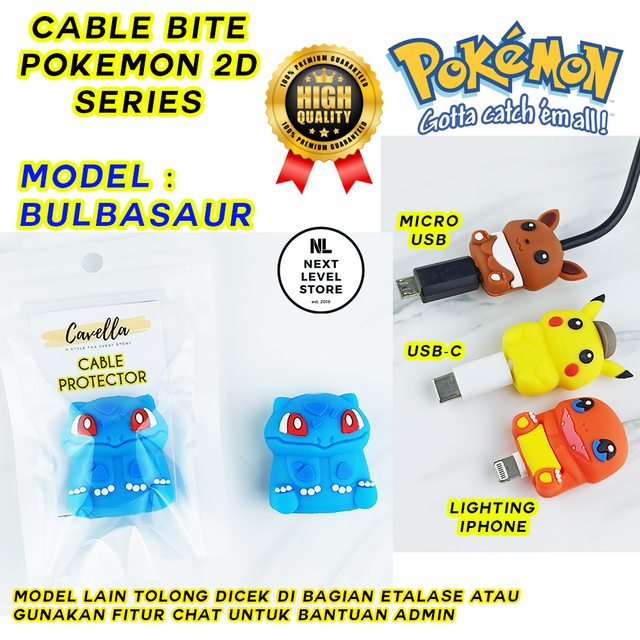 Jual Bulbasaur Pokemon 2D Series Cable Bite Pelindung Kabel Protection ...