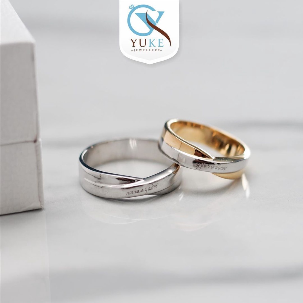 Jual YUKE JEWELERY Cincin Kawin Cincin Couple Finishing Silver & Gold ...