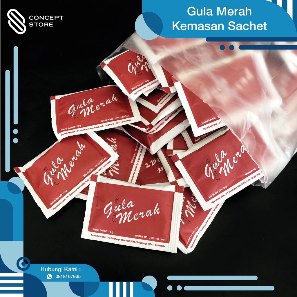 Jual Gula Merah / Brown Sugar Kemasan Sachet 125pcs TERMURAH / Gula ...