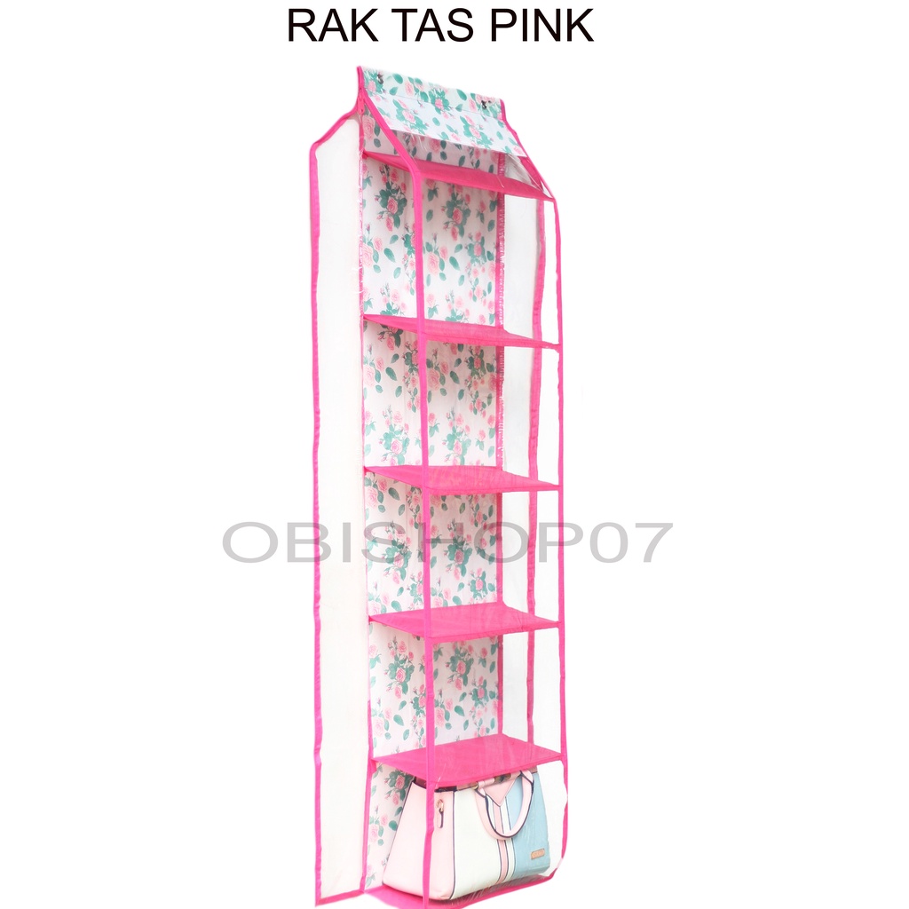 Jual Rak Tas Gantung Murah 6 Susun Alas Triplek Mika Tebal | Shopee ...