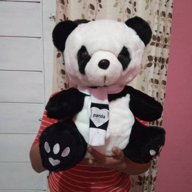 Jual BONEKA PANDA SYAL 45 CM BONEKA TEDDY BEAR PANDA BONEKA BERUANG ...