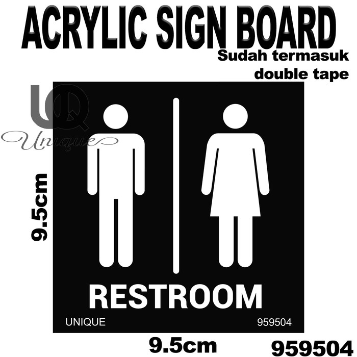 Jual Sign Board Akrilik RESTROOM - Label Tanda Ruang Istirahat Pria ...