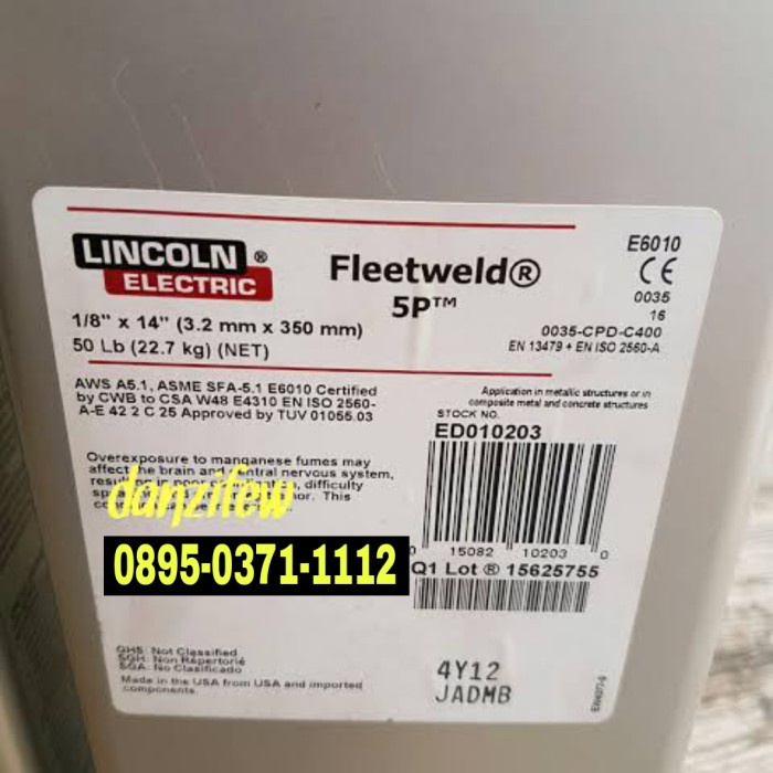 Jual Kawat Las Fleetweld 5P - E6010 LINCOLN USA Welding Electrode 3,2 mm | Shopee Indonesia