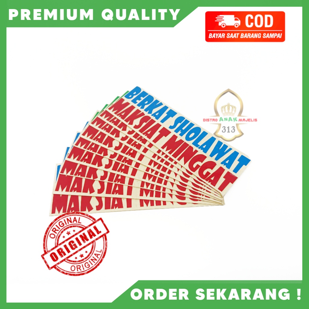 Jual Stiker Berkat Sholawat Maksiat Minggat / Stiker Cutting Islami ...