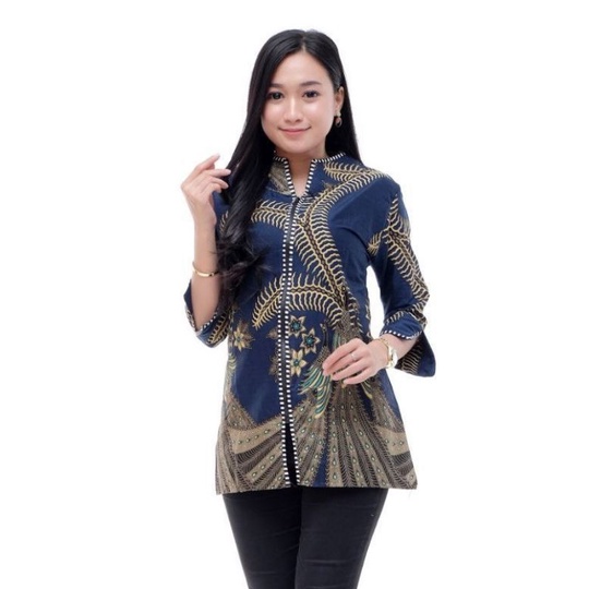 Jual sarimbit batik merak serit biru original hilmi super seragam kerja ...