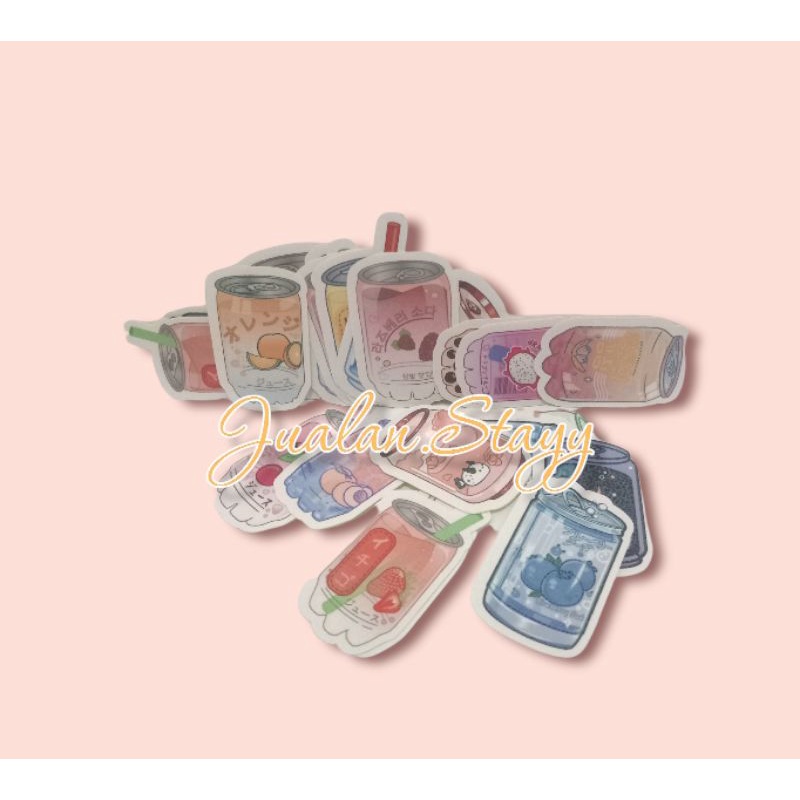 Jual STIKER MINUMAN KALENG KAWAII glossy | Shopee Indonesia