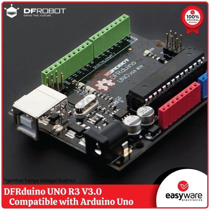 Jual DFRDUINO UNO R3 LIKE ARDUINO UNO FROM DFROBOT ORIGINAL WITHOUT CABLE | Shopee Indonesia