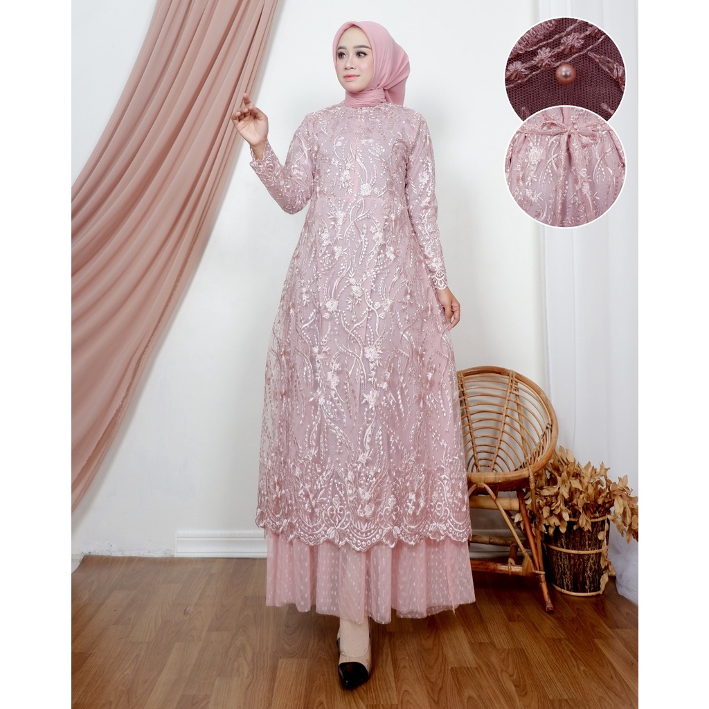 Jual Permata Olshop / Gamis Brukat Tutu Dott LK / Kebaya Gamis Brokat ...