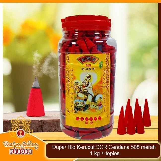 Jual Dupa/ Hio Wangi Harum Kerucut SCR Cendana 508 merah 1 kg + toples ...
