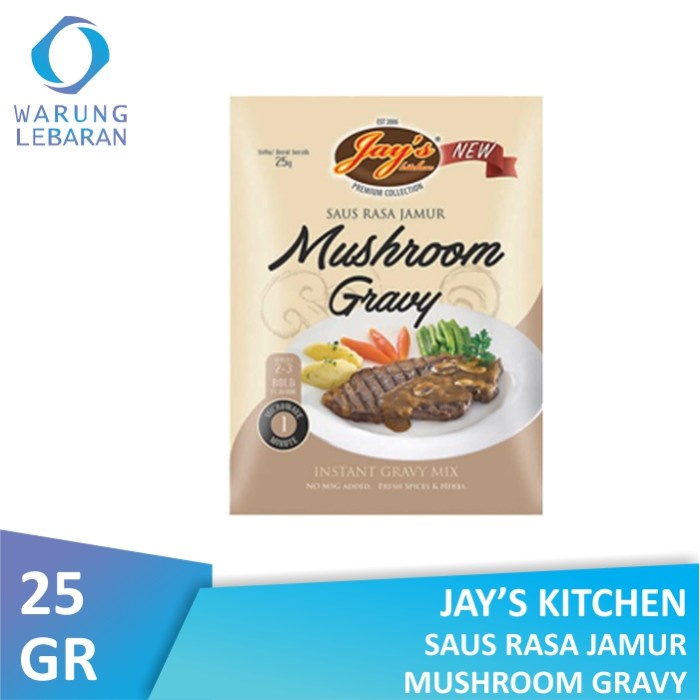 Jual Jay's Kitchen Mushroom Gravy 25 gr - Saus Rasa Jamur | Shopee ...