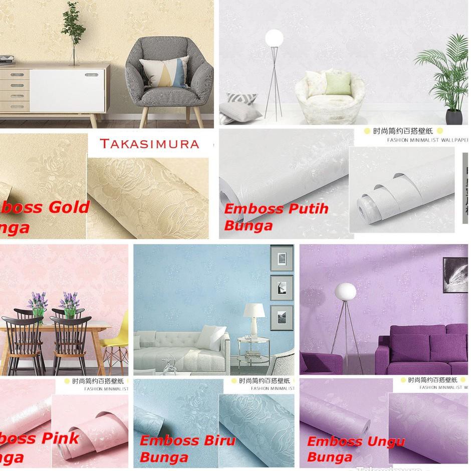 Jual Laris DKGHF PREMIUM !! WALLPAPER DINDING POLOS EMBOS PREMIUM 45 CM X 10 M gold pink biru ...