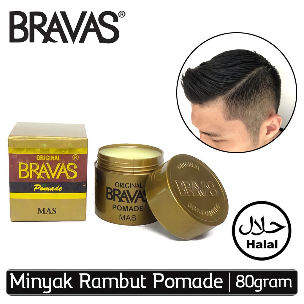 Jual ORIGINAL BRAVAS Pomade / Minyak Rambut Cowok - 80ml | Shopee Indonesia
