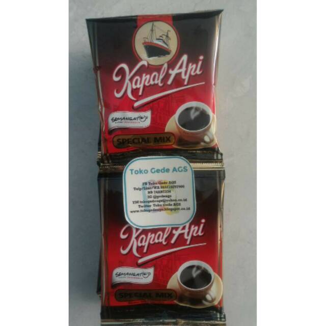 Jual Kopi Special Mix Kapal Api Sachet ukuran 23g 1 Dus isi 12 renceng ...