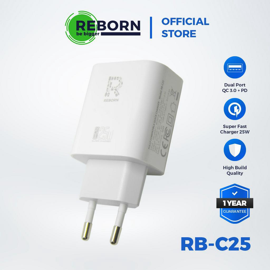 Jual Reborn Adaptor Quick Charger Power Delivery USB A + Type C 3.0 RB ...