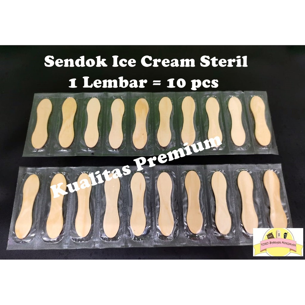 Jual Sendok Ice Cream Steril / Sendok Kayu Steril / Sendok Es Krim ...