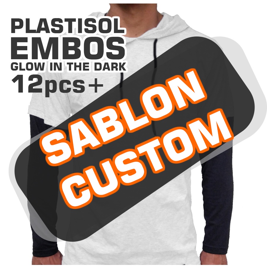 Jual Kaos hoodie sablon Custom - lengan panjang/pendek - sablon ...