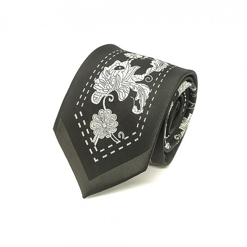 Jual Houseofcuff Dasi Neck Tie Motif Wedding Best Man Black Silver ...