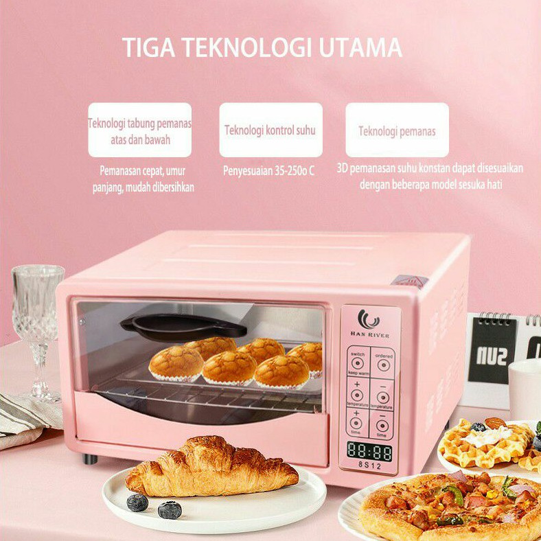 Jual HAN RIVER Smart Oven Listrik Layar Sentuh 800 Watt 12L sterilisasi ...