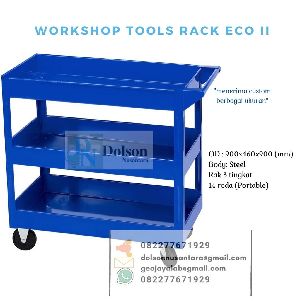 Jual Troli Rak Alat Serbaguna Workshop Besi Workstation Tools Rack ...