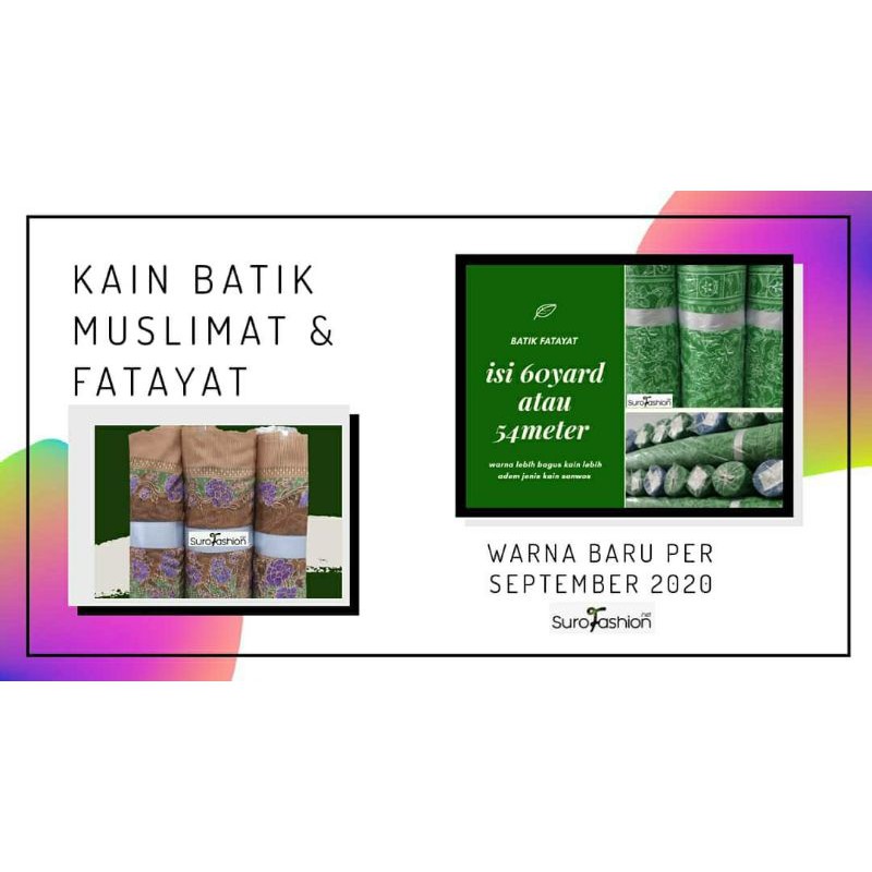 Jual kain bahan batik fatayat muslimat harga 1 rol isi 60yard atau ...