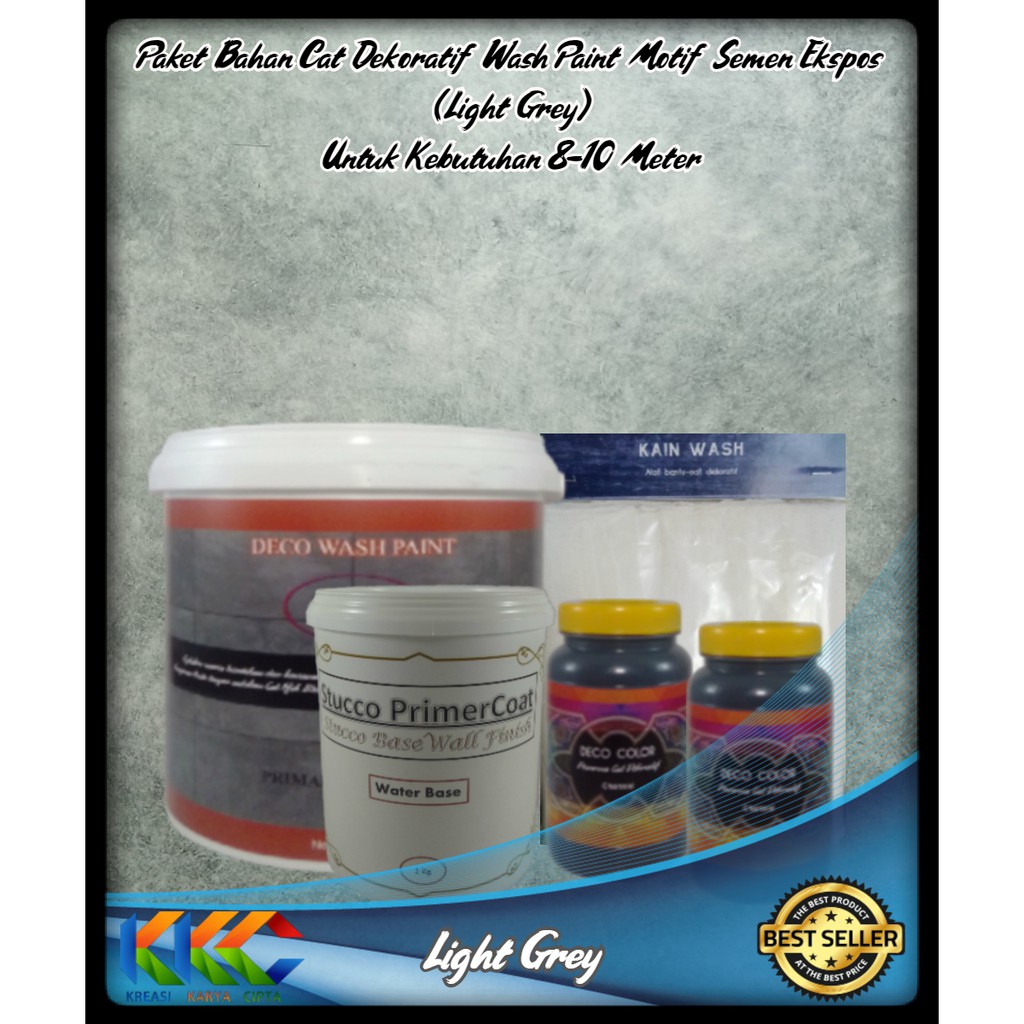 Jual Paket Cat Deco Wash Paint Motif Semen Ekspos 8-10 Meter - Light ...