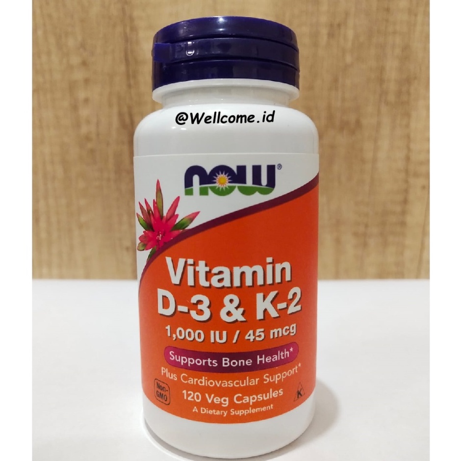 Jual NOW FOODS VITAMIN D3 & K2 1000 IU 120 Veg Caps / D3 & MK 7 60 Veg Caps | Shopee Indonesia