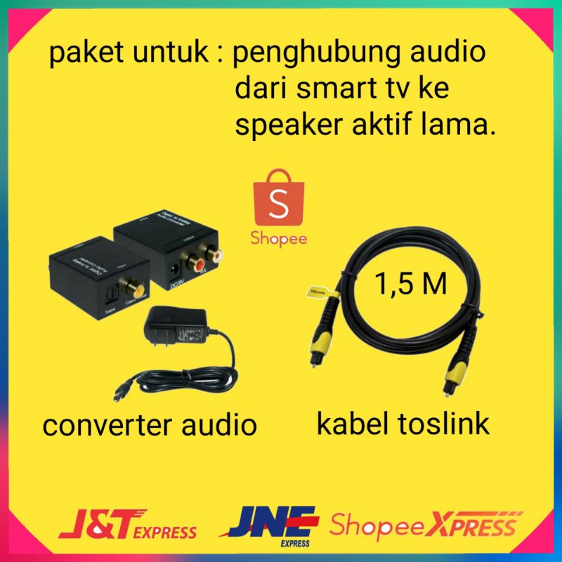 Jual alat sambungan audio dari smart tv ke speaker aktif /converter ...