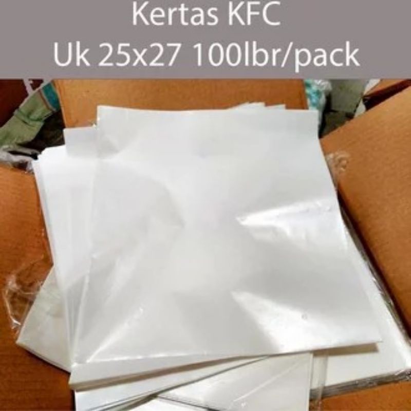 Jual Kertas Nasi kfc Mcd Kertas Burger Kebab Kertas Bungkus Nasi Putih ...